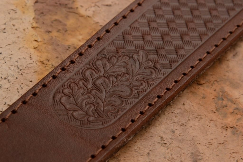 Embossed genuine leather rifle or shotgun sling - Gunspart