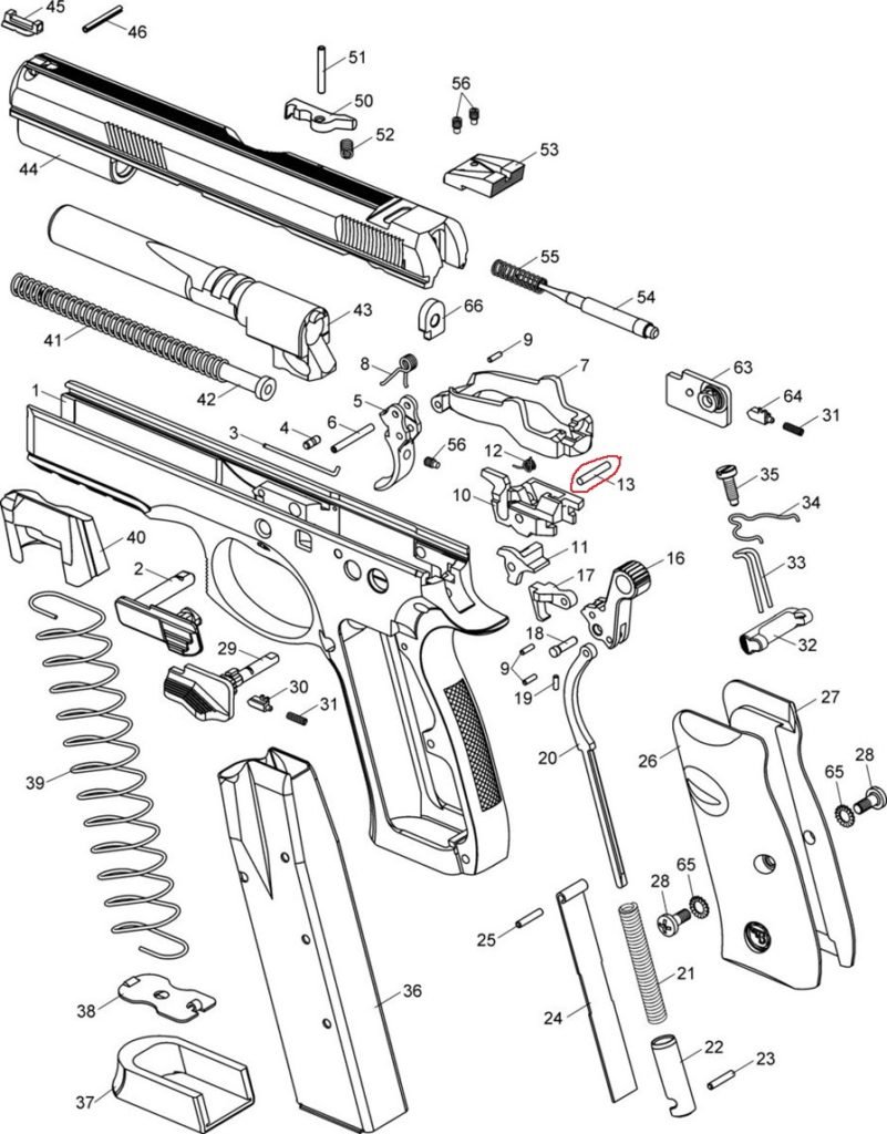 CZ 75 Decocking Sear Pin - Gunspart
