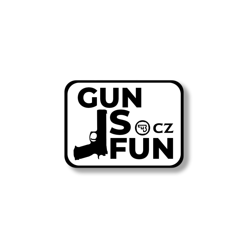 CZ Velcro Patch With Slogan Gun Is Fun White - Gunspart